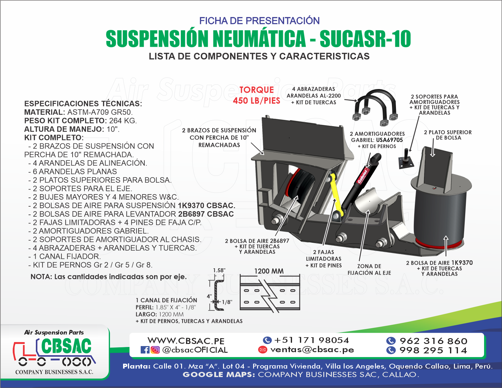 SUSPENSIÓN NEUMÁTICA PARA CAMIÓN RETRÁCTIL – MARCA CBSAC – CBSAC